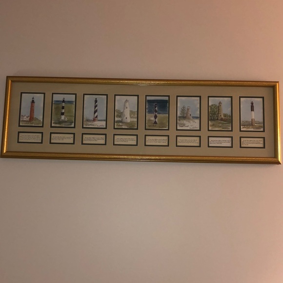 Wall Decor | Hanging Lighthouse Picture With Gold Frame | Poshmark